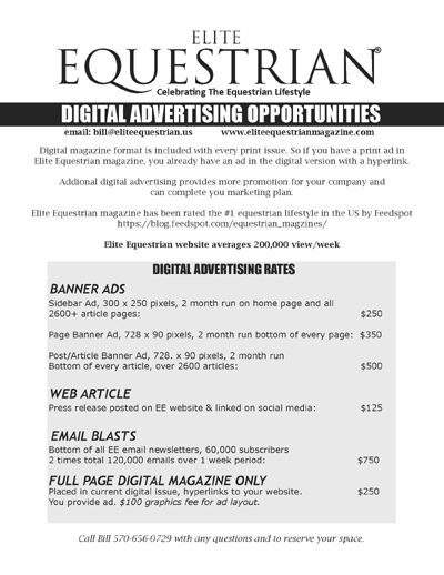 Elite Equestrian magazine digital marketing packages starting at $250 ...